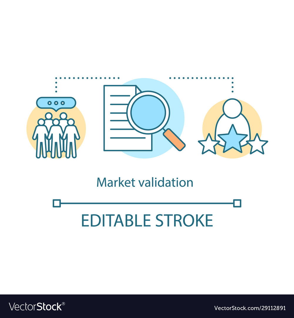 Market validation concept icon Royalty Free Vector Image
