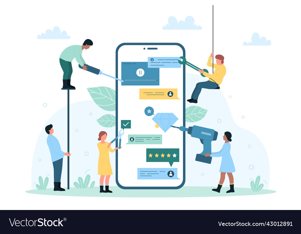 Mobile app development programming of functional Vector Image