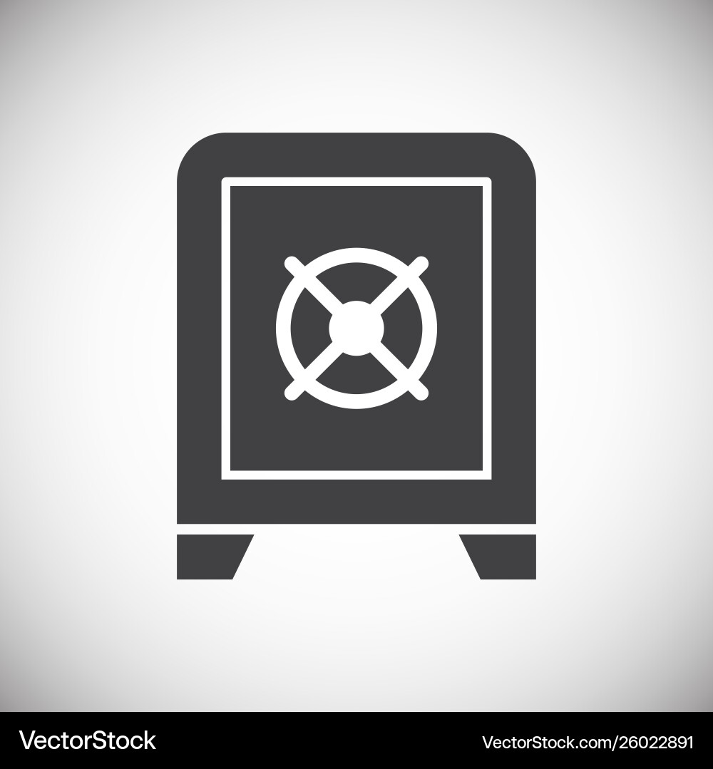Money safe icon on background for graphic and web Vector Image