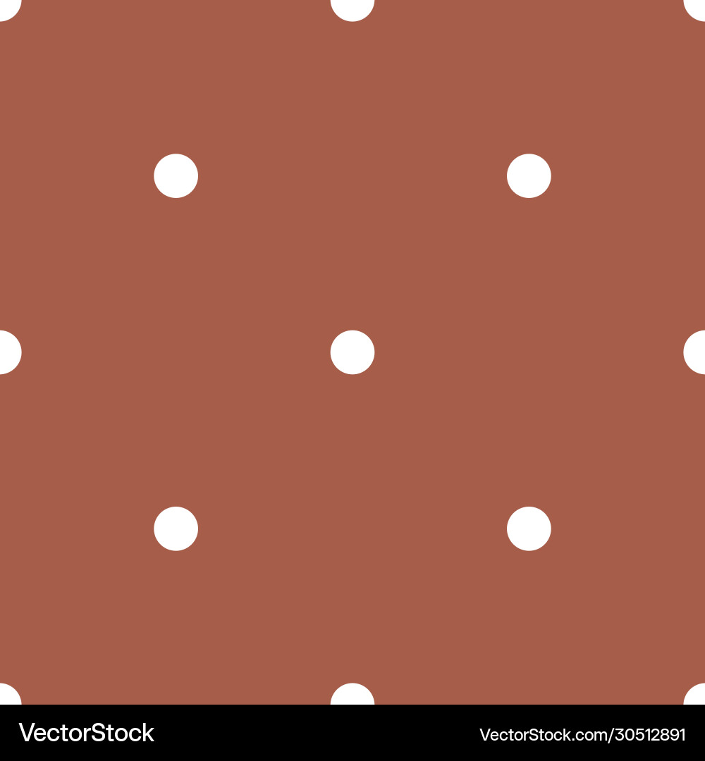 Polka dots on brown background retro pattern Vector Image