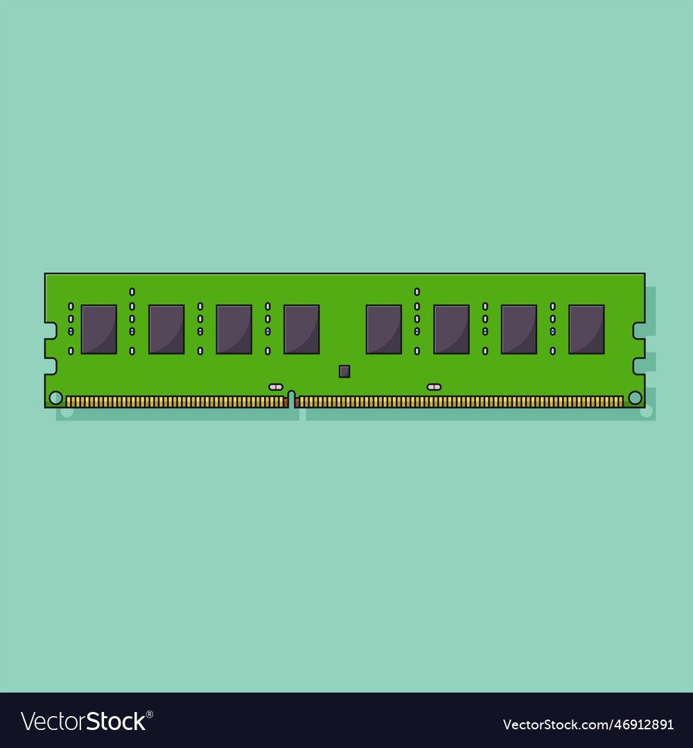 Ram memory icon with outline for design element Vector Image