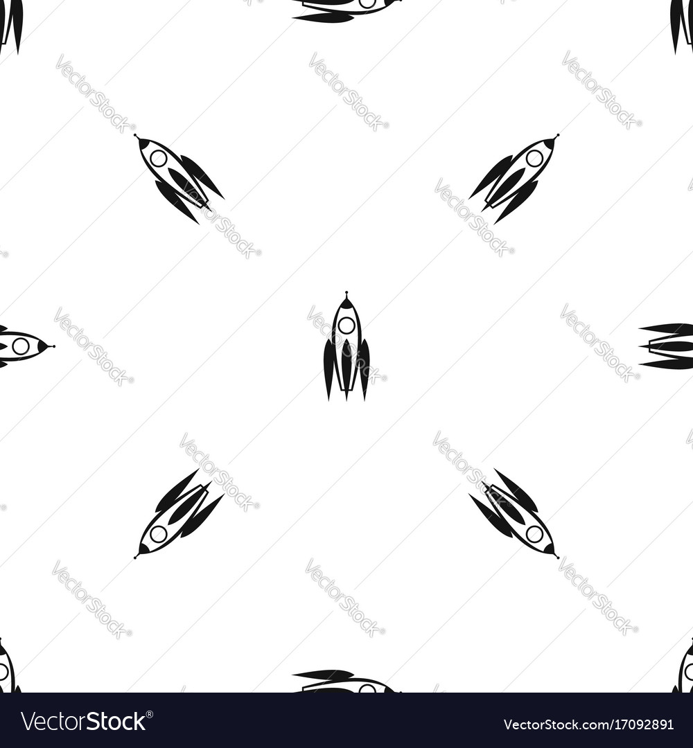 Rocket pattern seamless black Royalty Free Vector Image