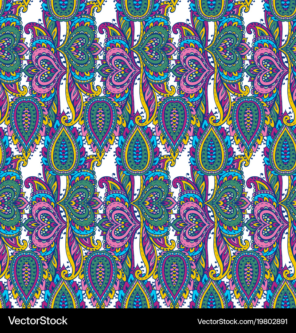 Seamless pattern with henna mehndi floral Vector Image