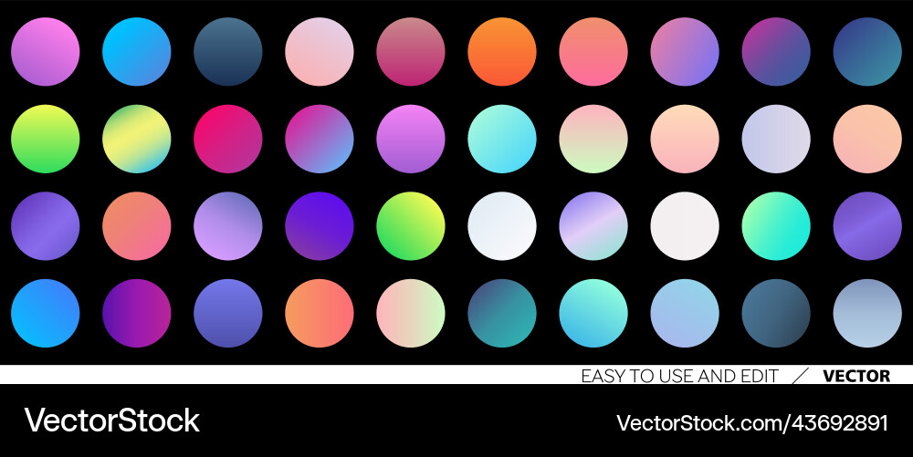 Set of gradients modern combinations Royalty Free Vector