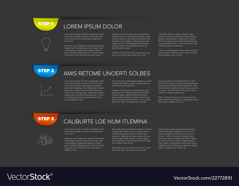 Three steps template Royalty Free Vector Image