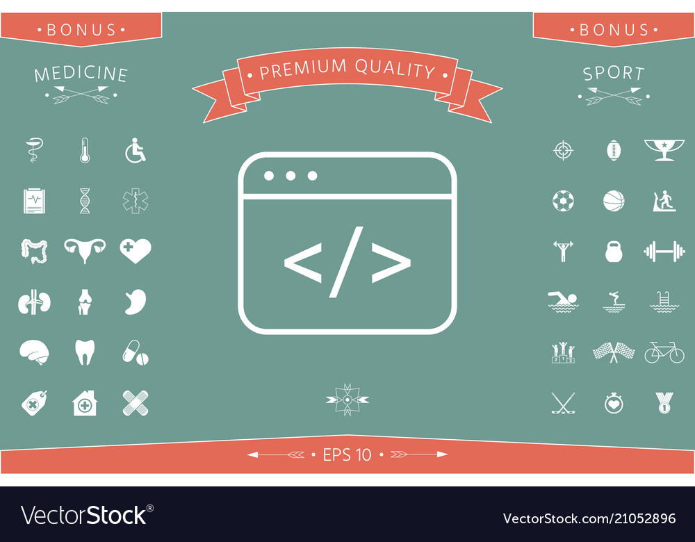Code editor icon Royalty Free Vector Image - VectorStock