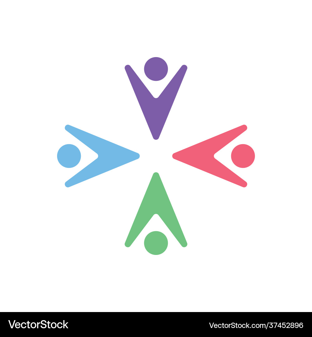Colorful design people symbols working as team Vector Image
