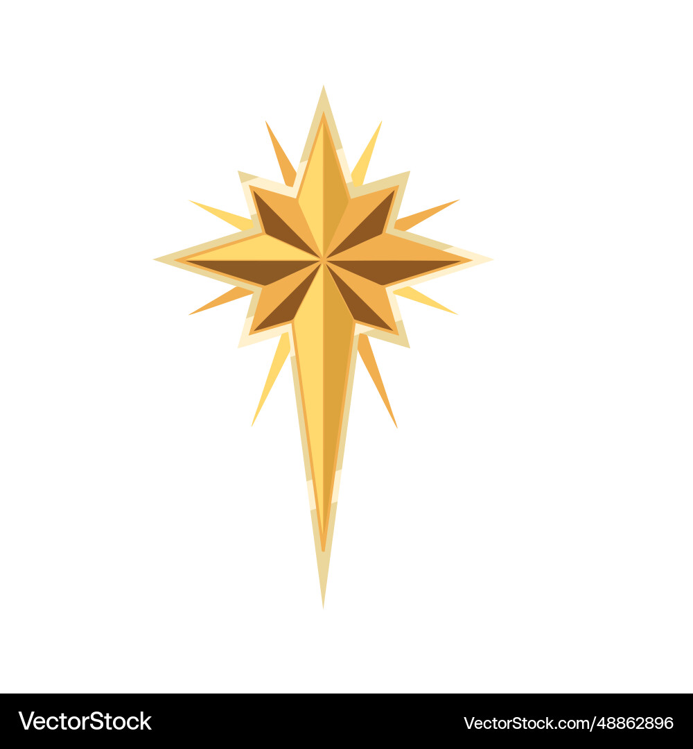 Golden star christmas crucifix Royalty Free Vector Image