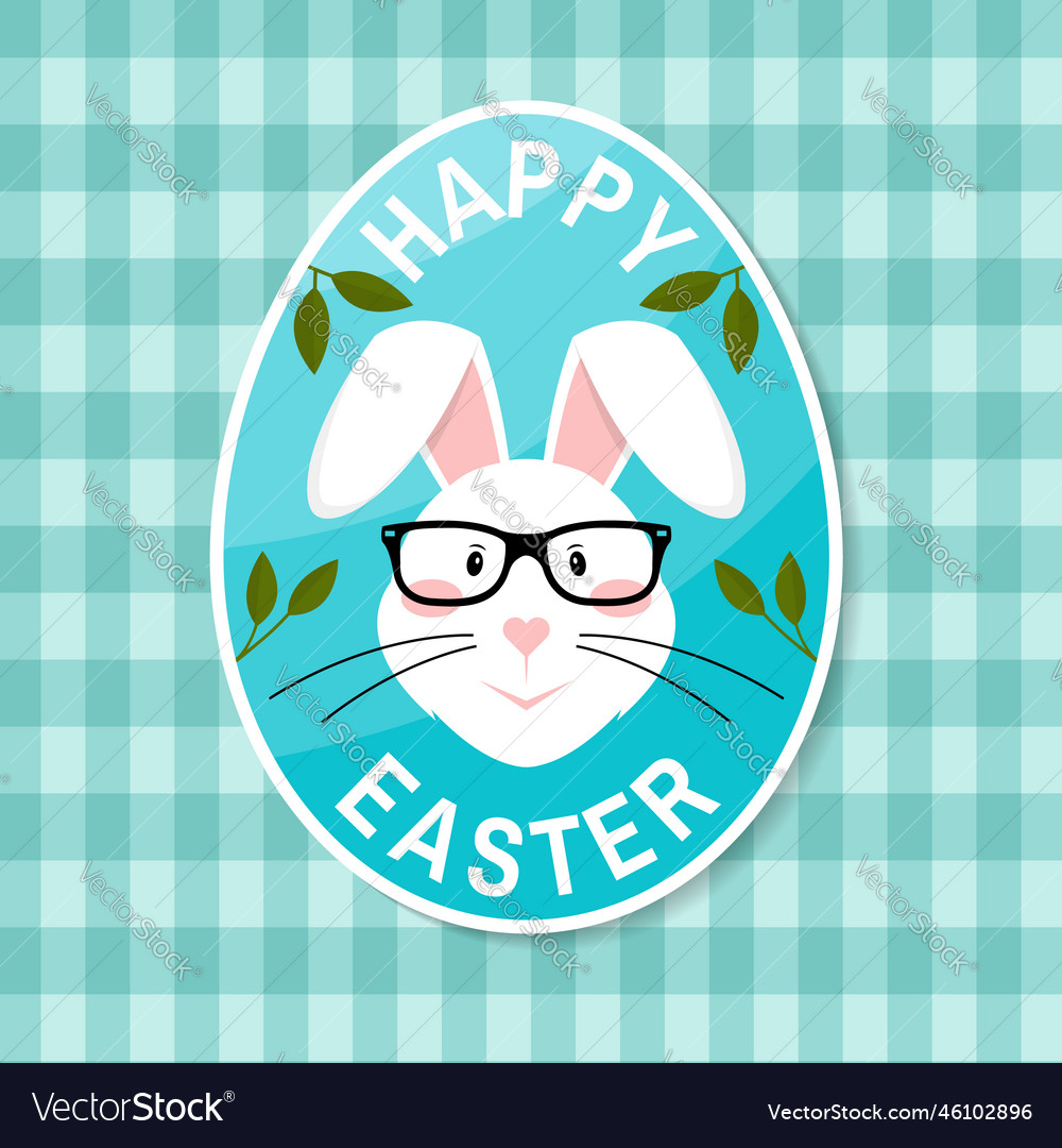 Happy easter card sticker patch Royalty Free Vector Image