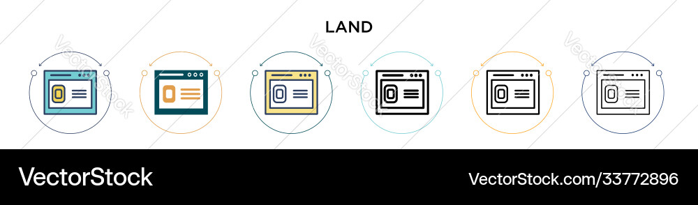 Land icon in filled thin line outline and stroke Vector Image