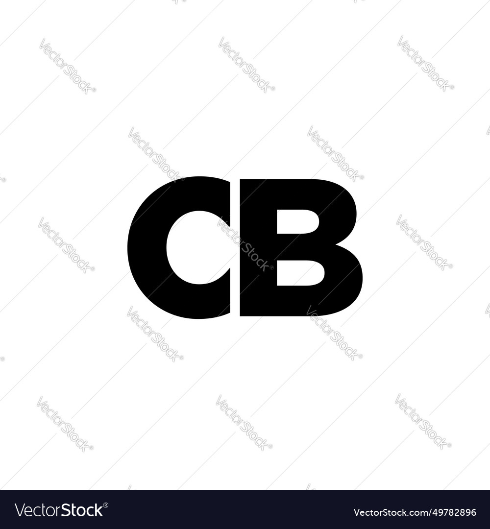 Letter c and b cb logo design template minimal Vector Image