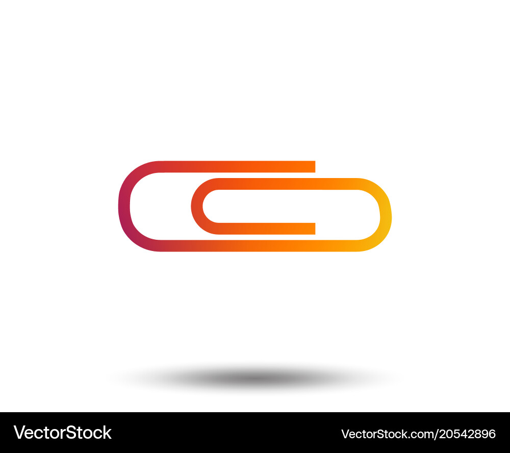 Paper clip sign icon symbol Royalty Free Vector Image