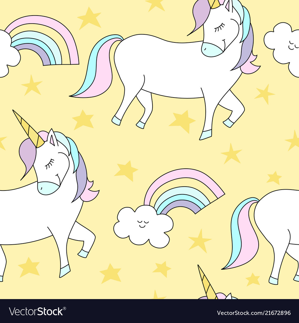 Seamless unicorn pattern Royalty Free Vector Image