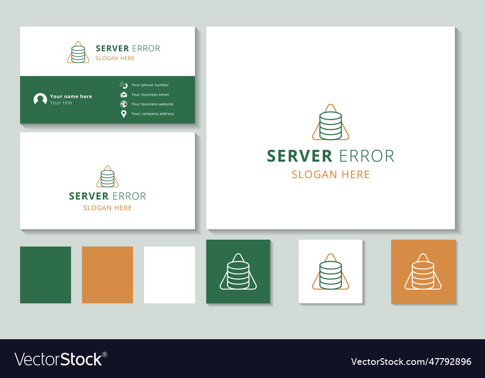 Server error logo design with editable slogan Vector Image