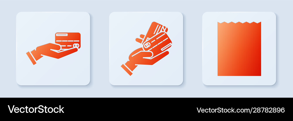 Set human hand holding with credit card human Vector Image