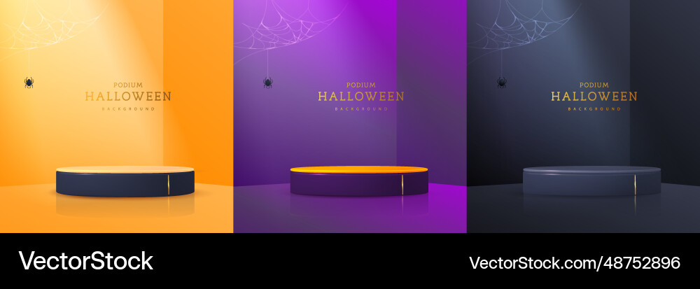 Set of halloween showcase backgrounds Royalty Free Vector