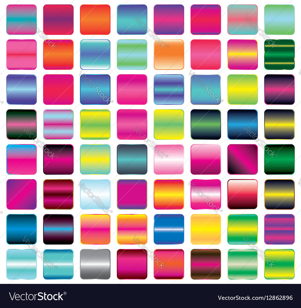 Set vibrant gradient button icons Royalty Free Vector Image