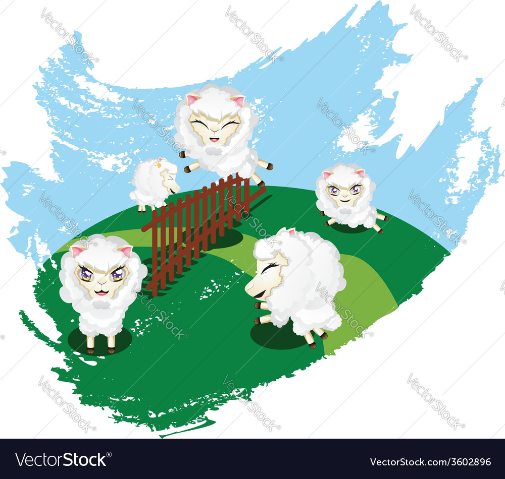 Sheep jumping Royalty Free Vector Image - VectorStock