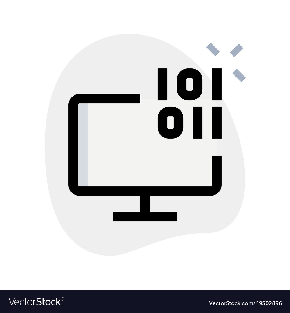 Showing data in binary format on monitor Vector Image