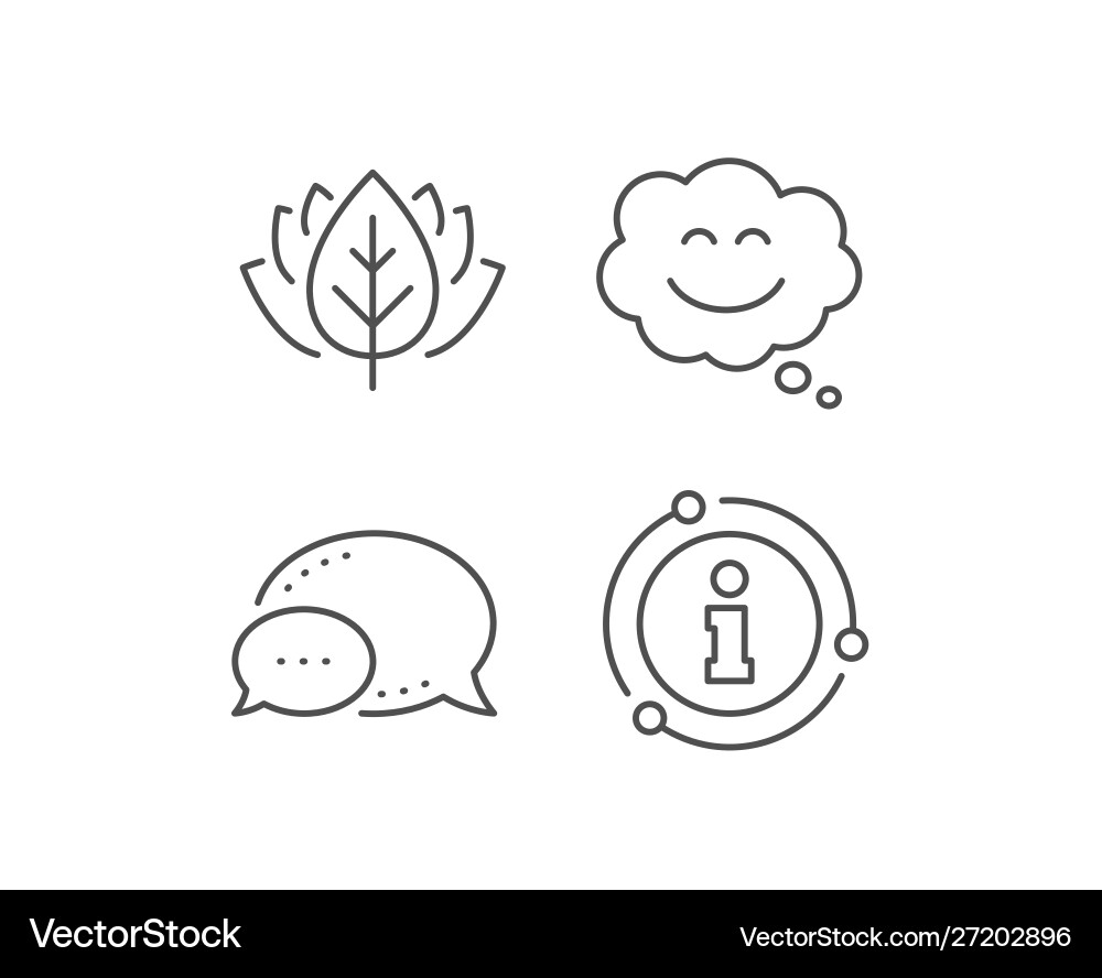 Smile chat line icon happy emoticon sign comic Vector Image
