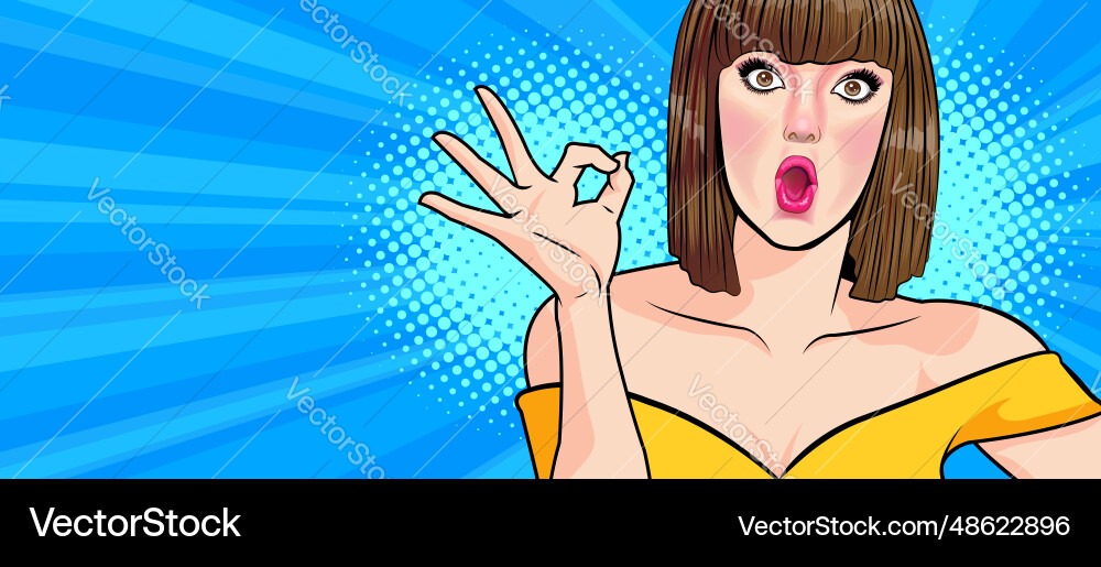 Surprise woman omg looking wow 147 Royalty Free Vector Image