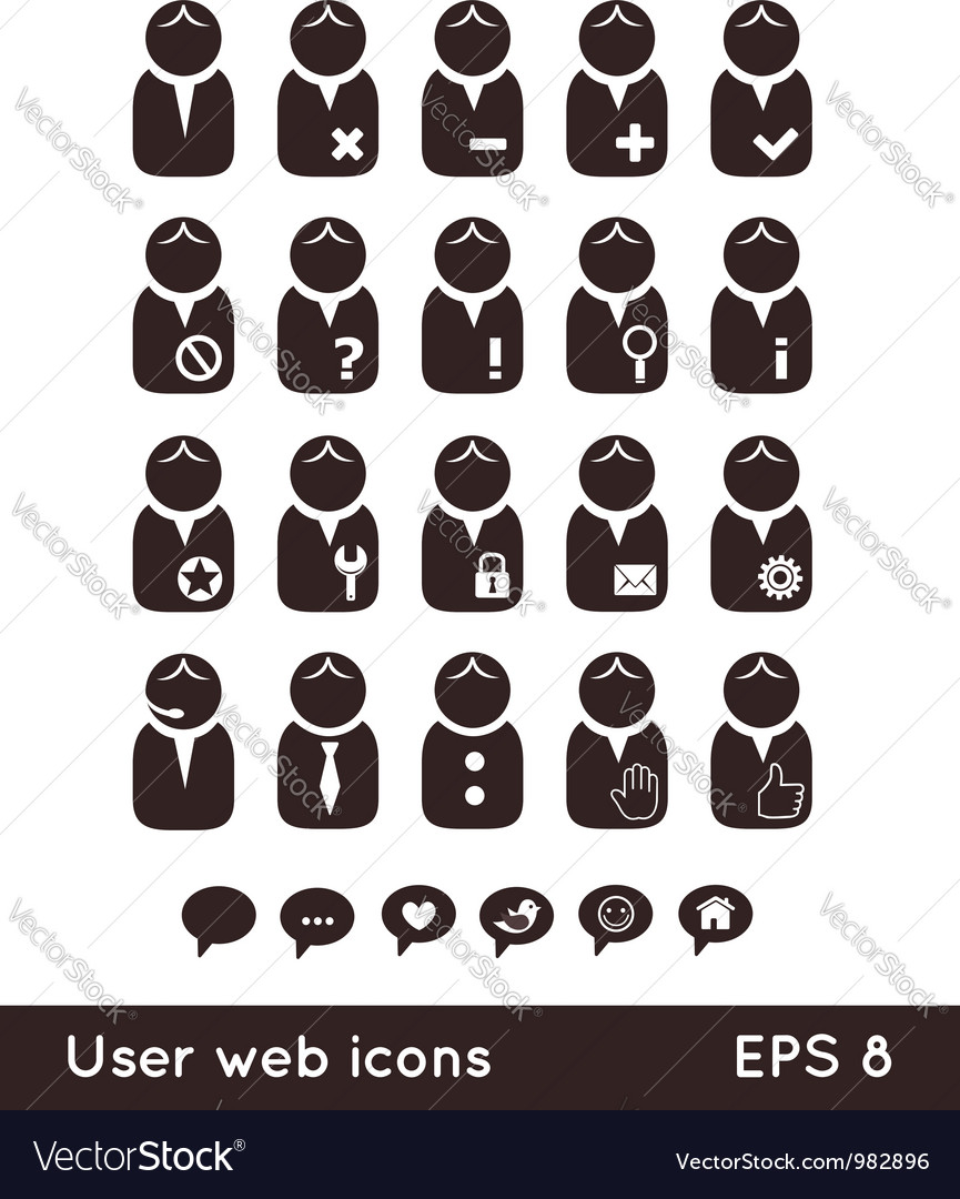 User web icons with speech bubbles Royalty Free Vector Image