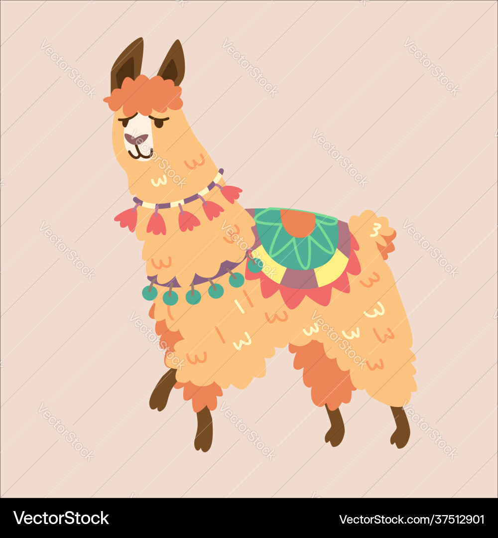Alpaca character with different emotion Royalty Free Vector