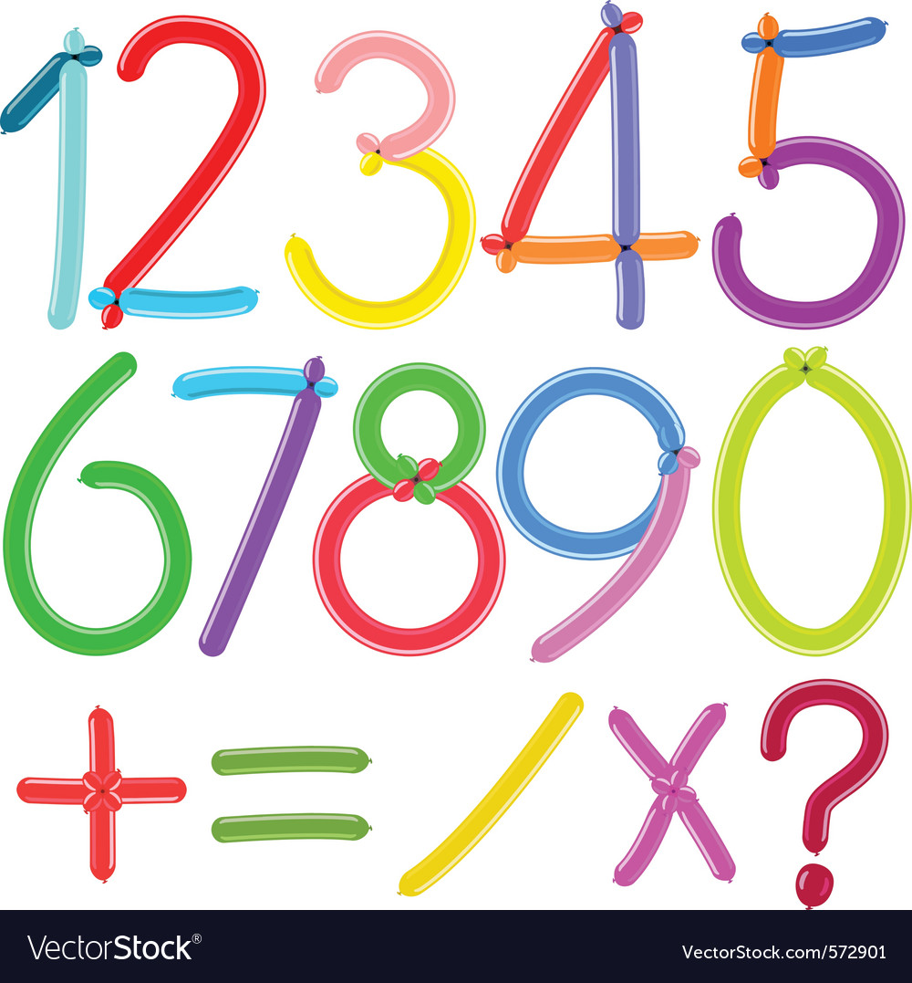 Balloon numbers Royalty Free Vector Image - VectorStock