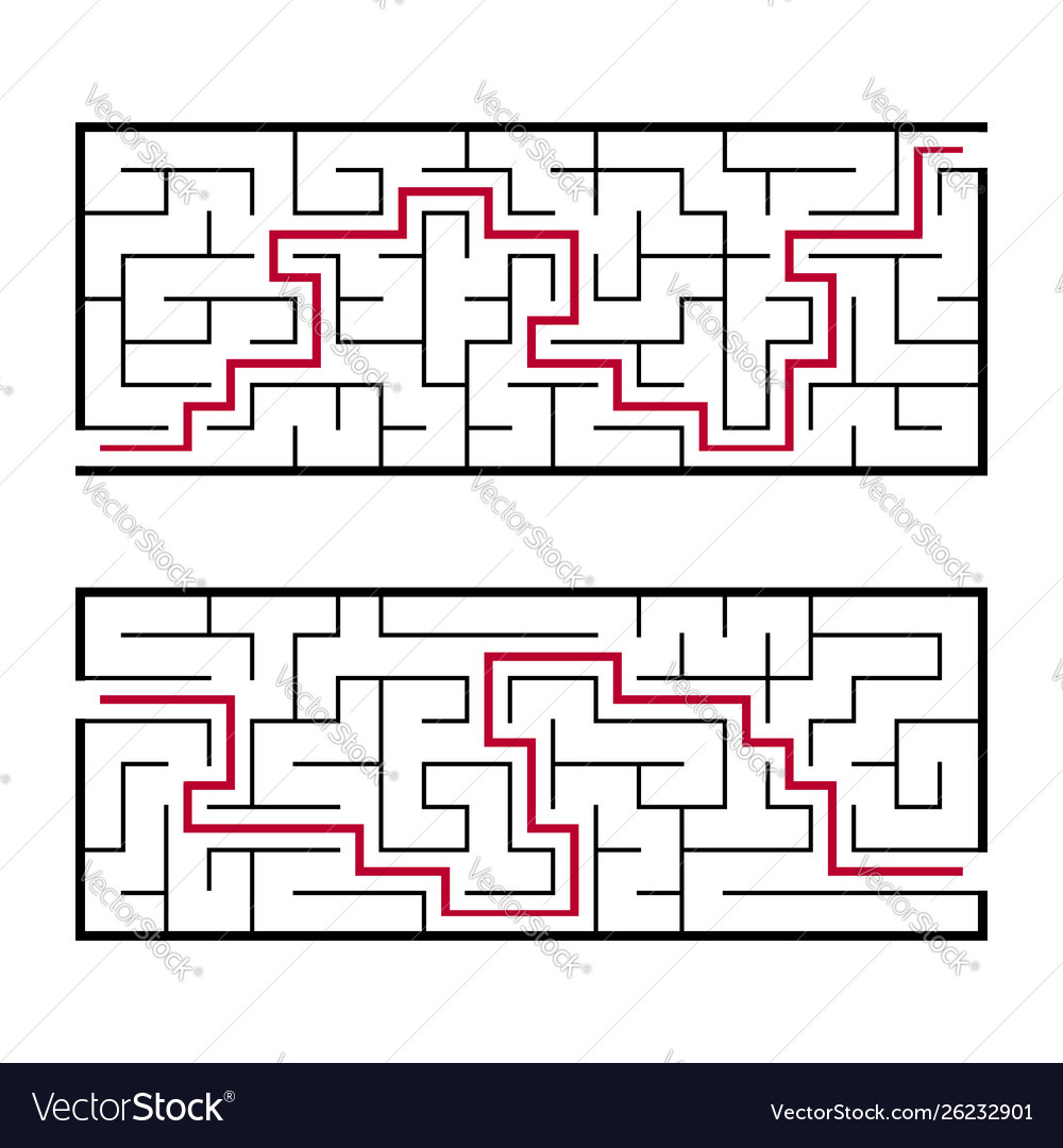Black rectangular labyrinth with an input Vector Image