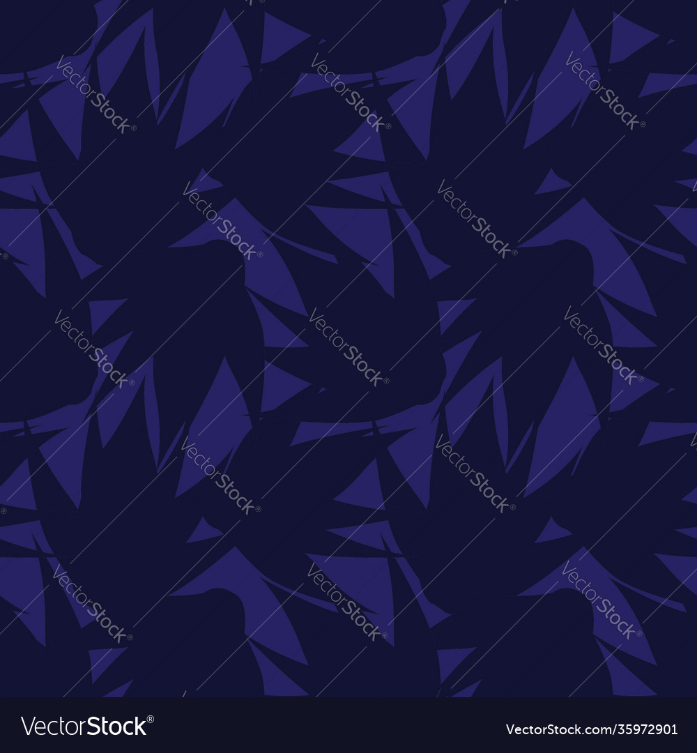 Blue floral brush strokes seamless pattern Vector Image
