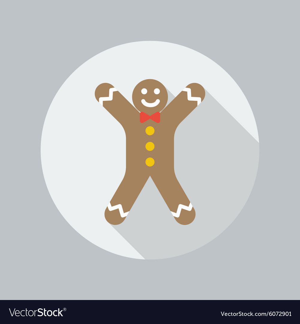 Christmas flat icon gingerbread man Royalty Free Vector