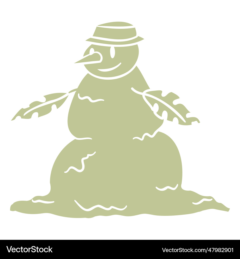 Christmas snowman with leaves cut out Royalty Free Vector