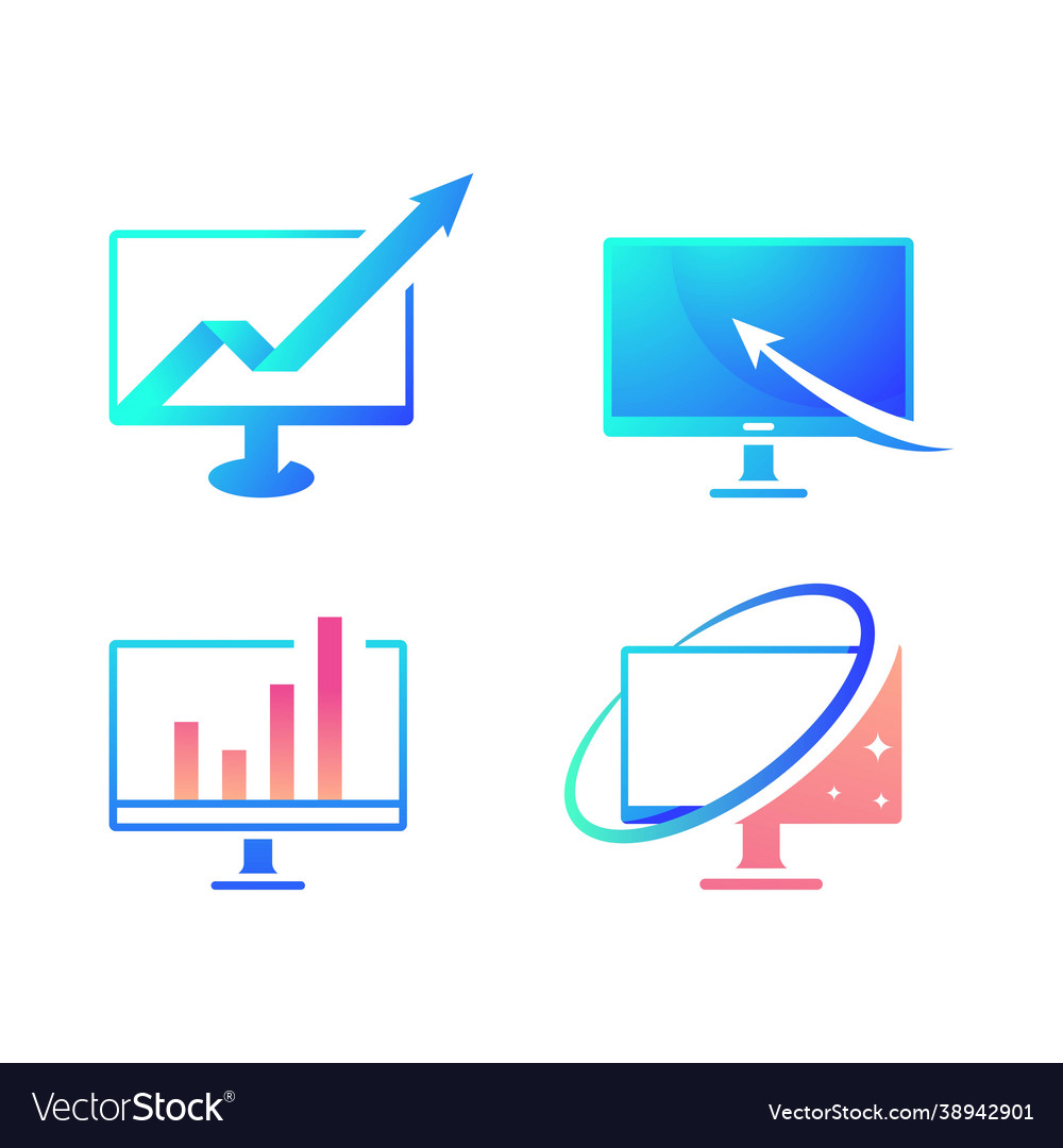 Computer logo icon design Royalty Free Vector Image
