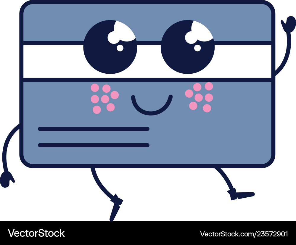 Credit card kawaii character Royalty Free Vector Image