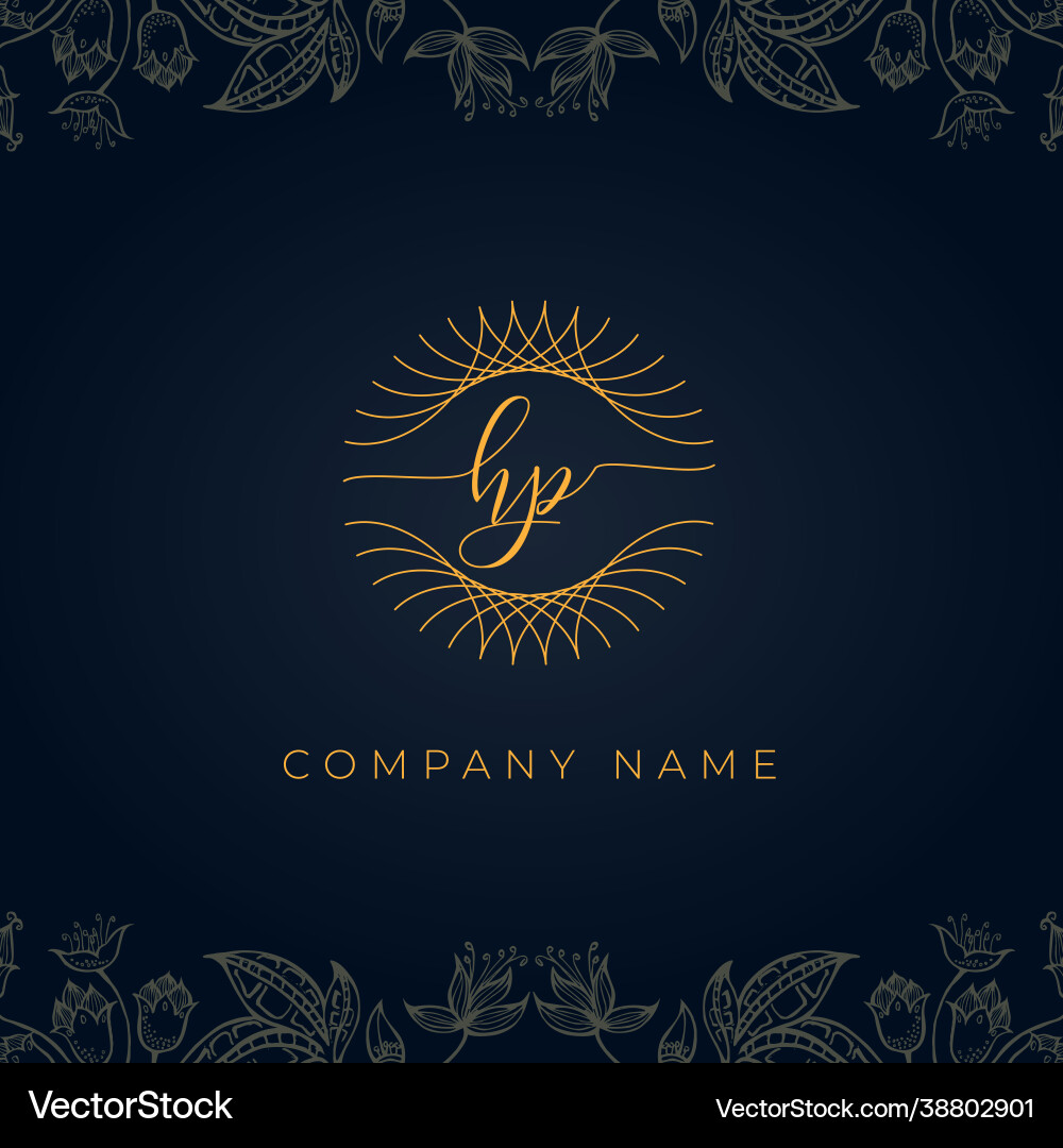 Elegant luxury letter hp logo Royalty Free Vector Image