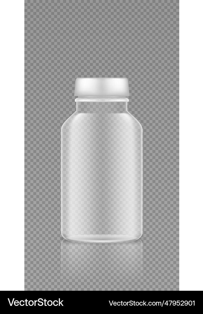 Empty transparent plastic bottle mockup for Vector Image