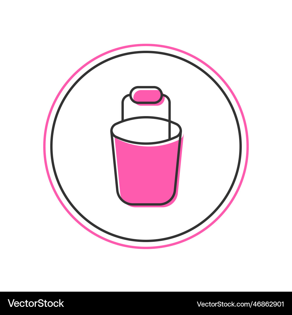 Filled outline bucket icon isolated on white Vector Image