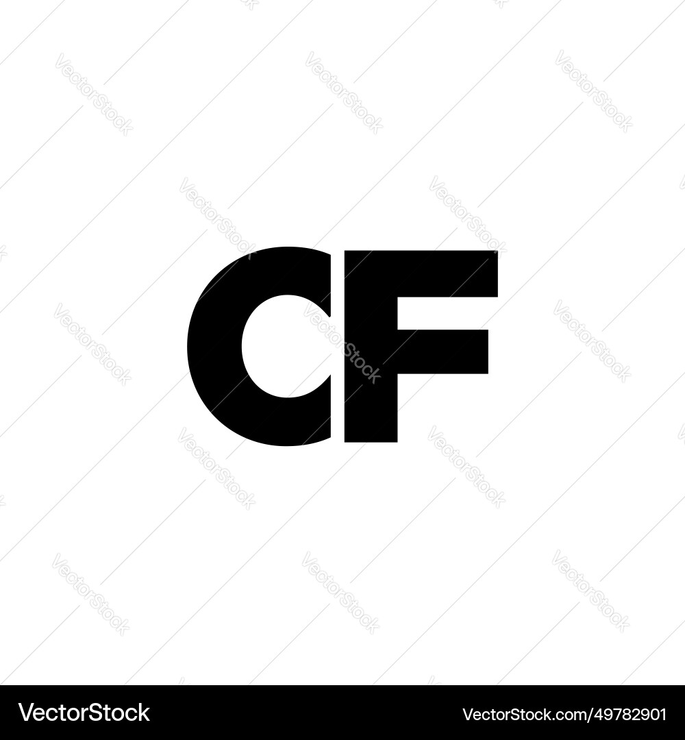 Letter c and f cf logo design template minimal Vector Image