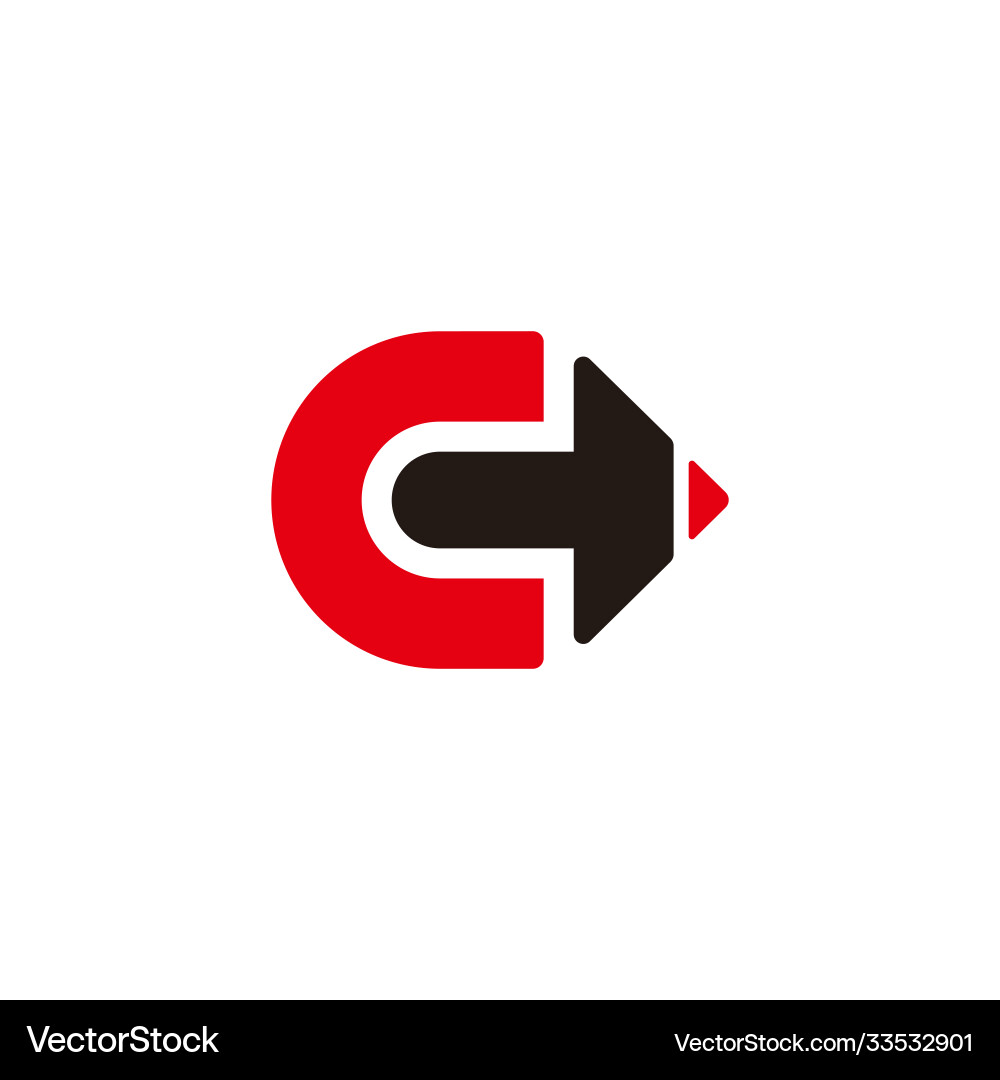 Letter c pencil shape geometric arrow education Vector Image