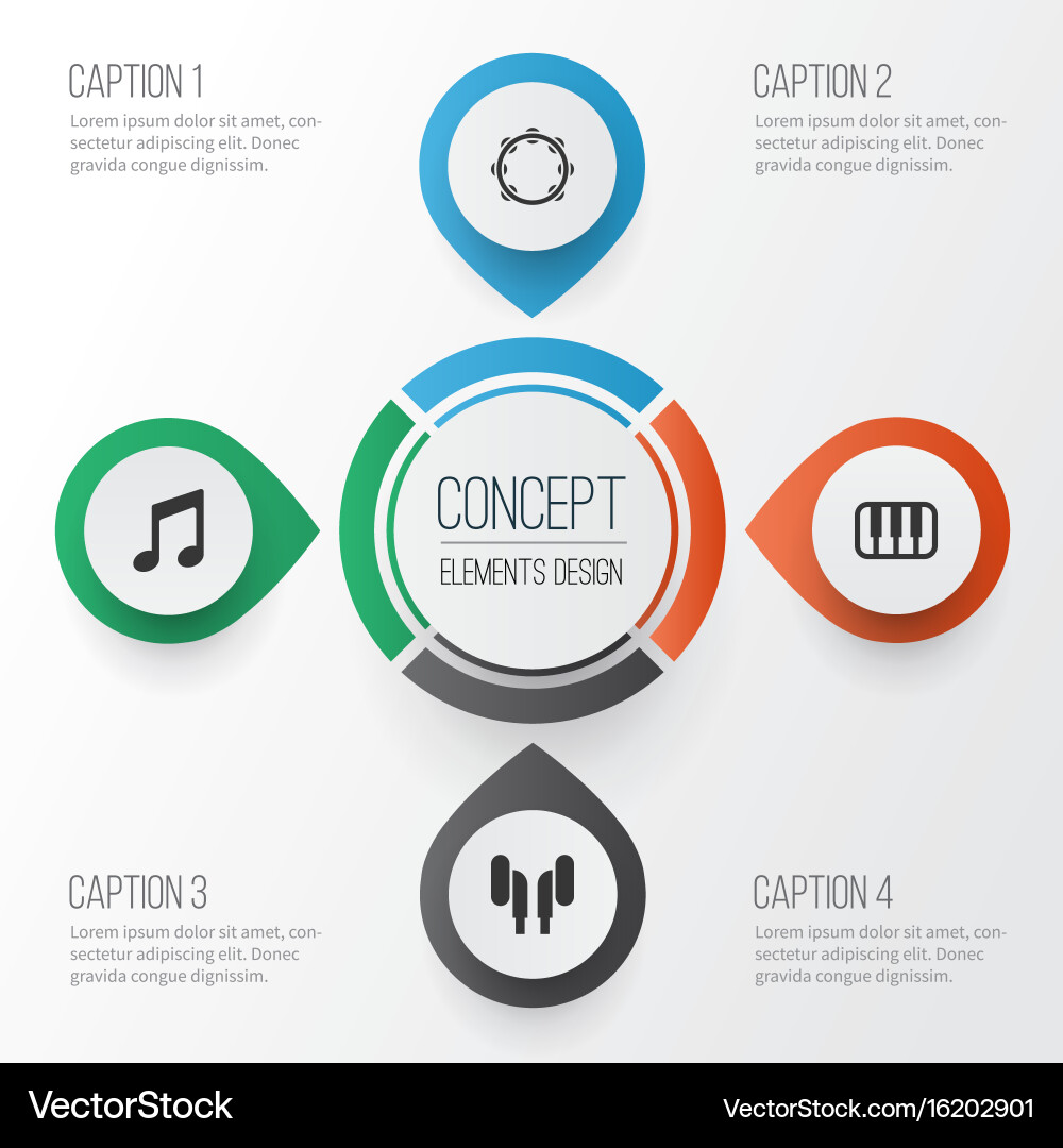 Multimedia icons set collection of octave Vector Image