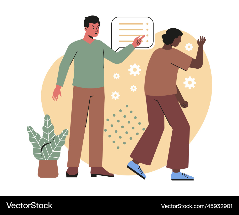 Rudeness in business team concept Royalty Free Vector Image