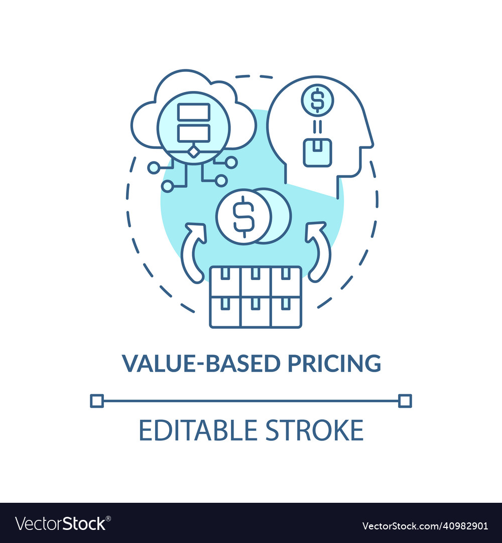 Value-based pricing turquoise concept icon Vector Image Value-based pricing turquoise concept icon Vector Image