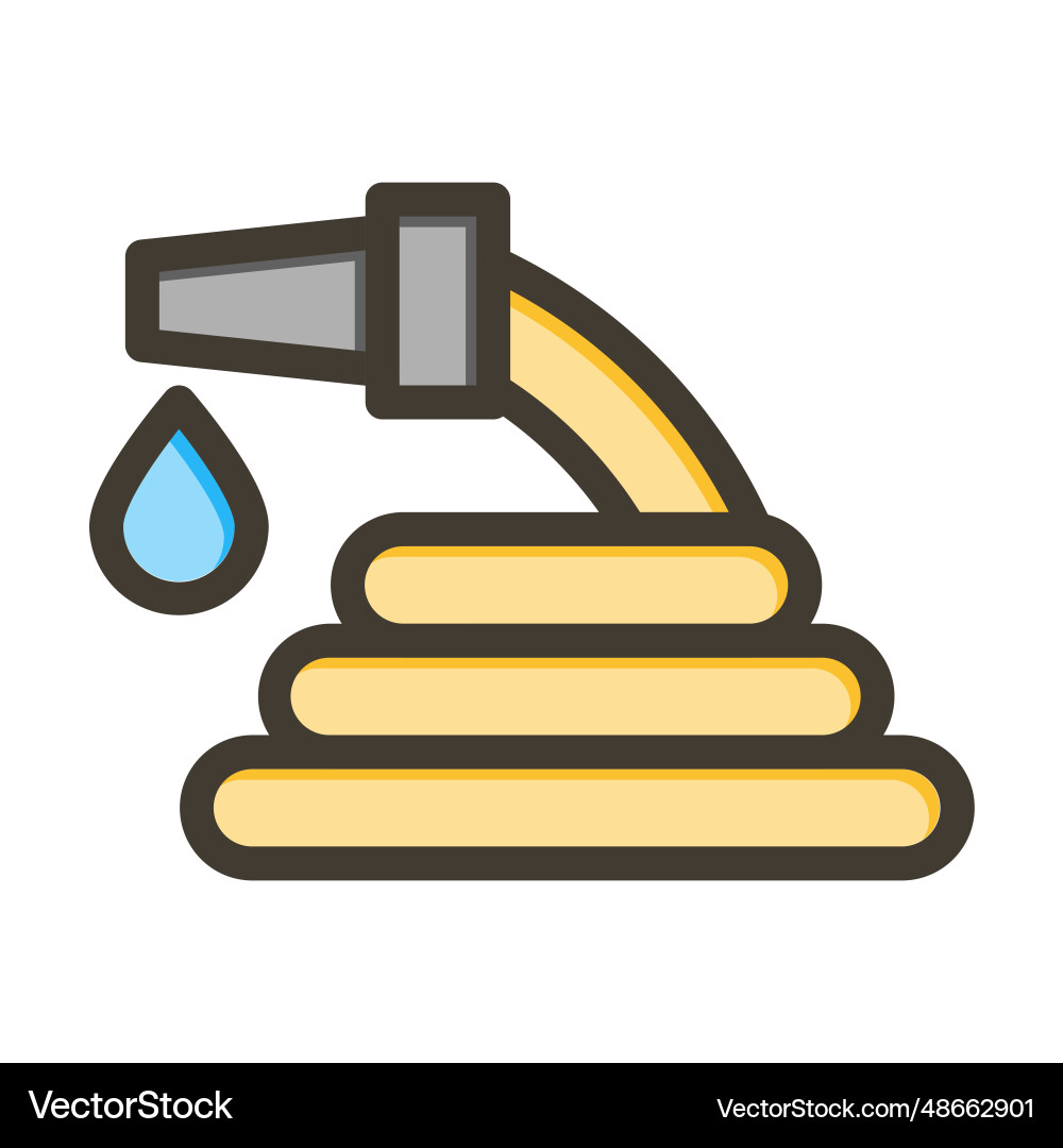 Water hose thick line filled colors icon Vector Image