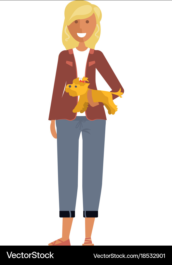 Woman with her dog Royalty Free Vector Image - VectorStock