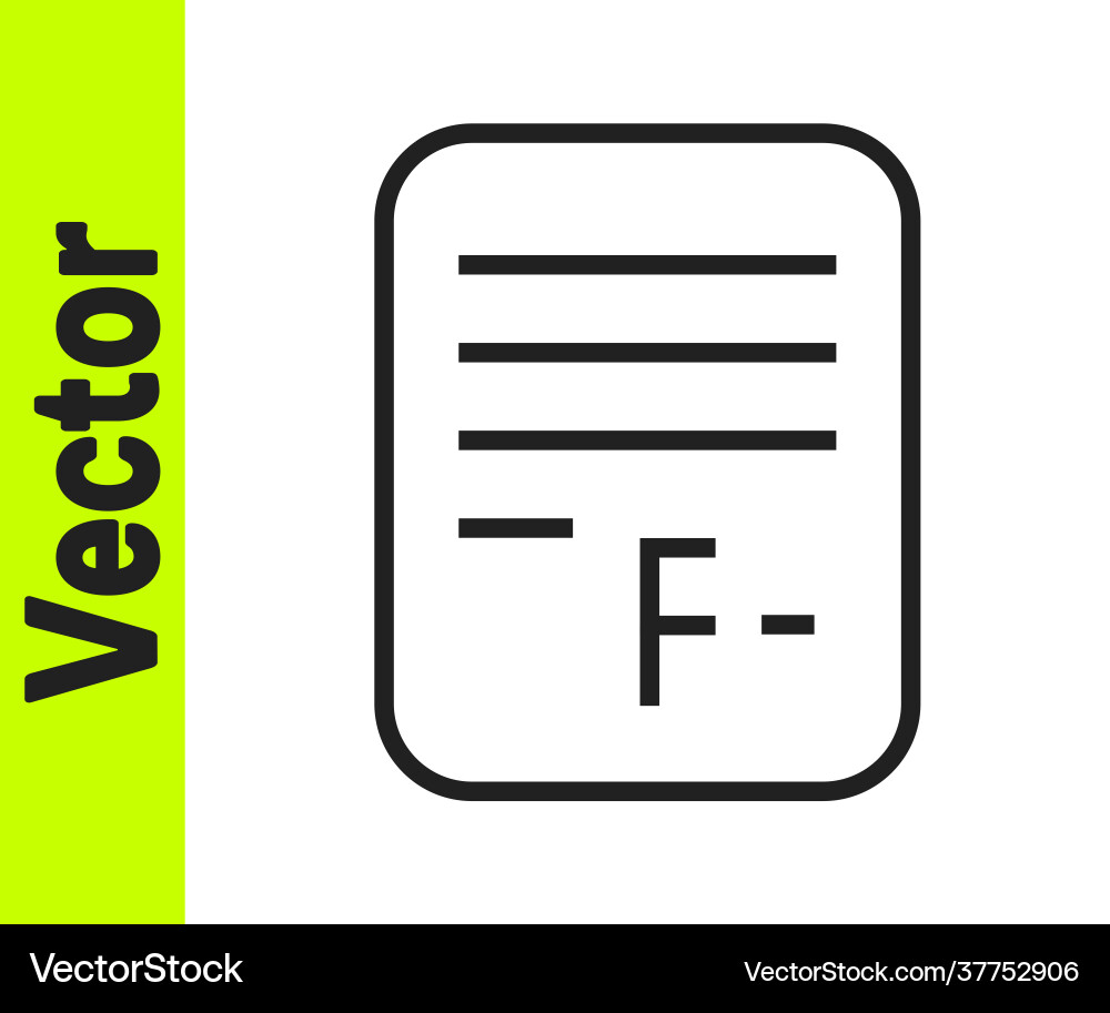 Black line exam paper with incorrect answers Vector Image