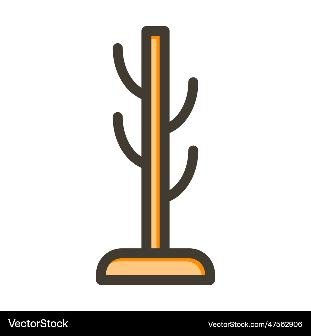 Coat rack thick line filled colors for personal Vector Image
