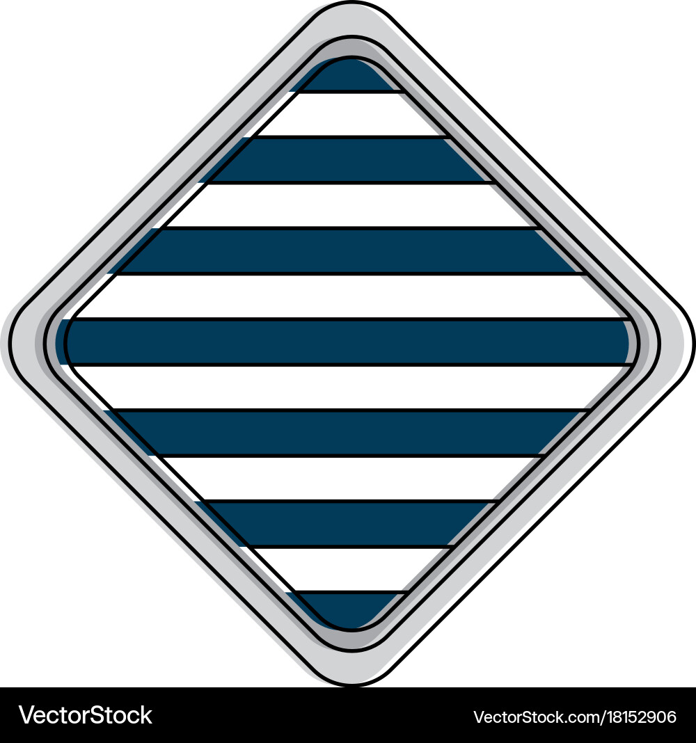 Diamond with stripes icon Royalty Free Vector Image