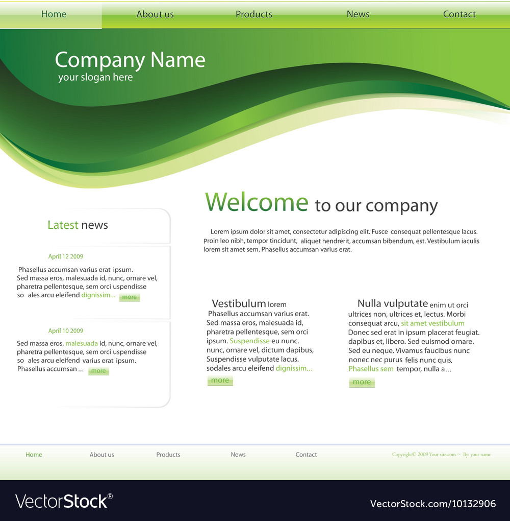 Editable website template Royalty Free Vector Image