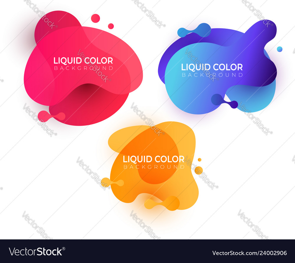 Fluid gradient shapes composition set Royalty Free Vector