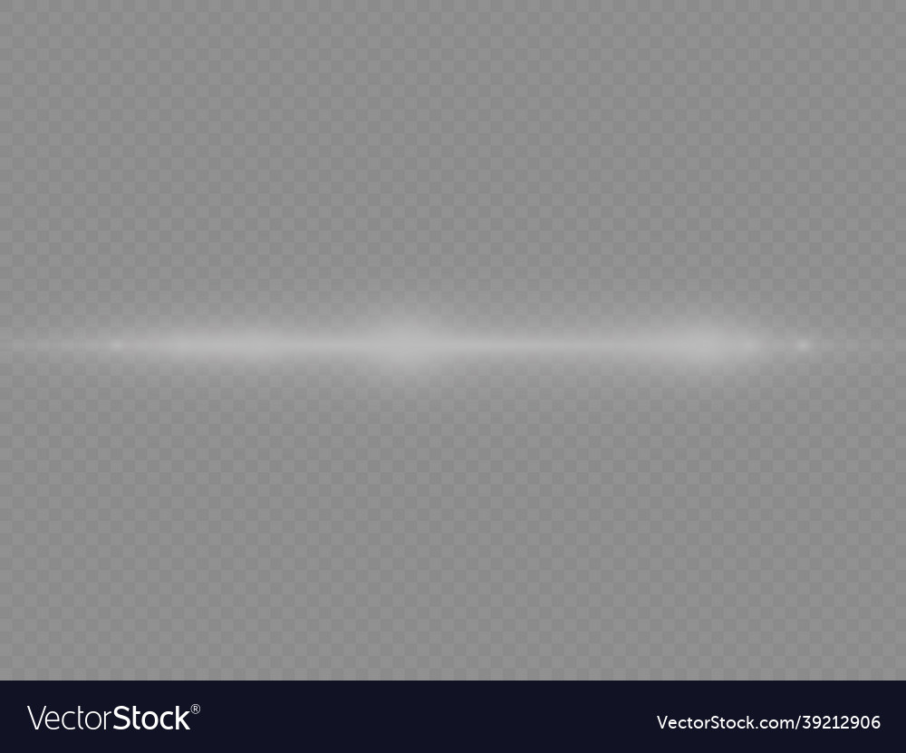 Horizontal light rays flash white line Royalty Free Vector